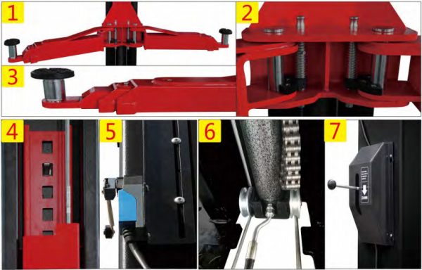 YL-250 Base Plate Car Hoist 5 Ton Extra Thick Columns Single Point ...